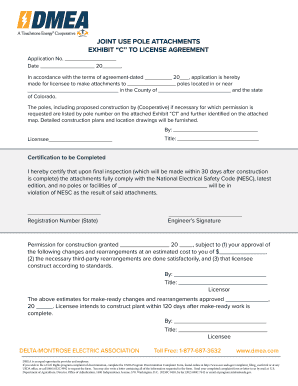 Fillable Online joint use pole attachments exhibit - Delta-Montrose ...