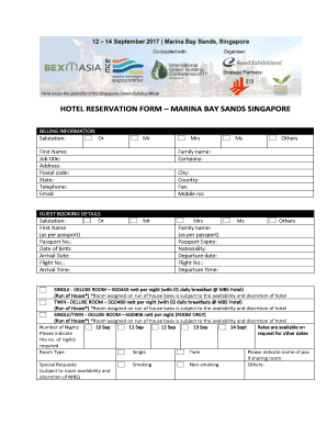 Fillable Online hotel reservation form marina bay sands singapore - BEX ...