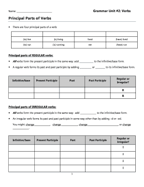 Fillable Online Principal Parts of Verbs Fax Email Print - pdfFiller