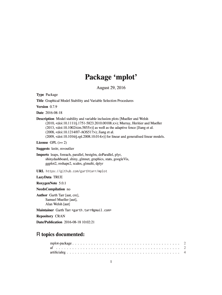 Fillable Online Package 'mplot ' - R Fax Email Print - pdfFiller