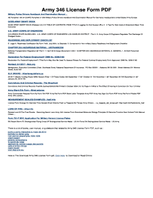 Fillable Online Army 346 License Form PDF. Army 346 License Form Fax ...