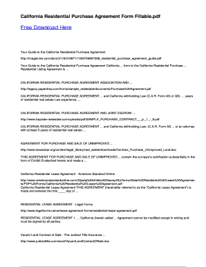 Fillable Online california residential purchase agreement form Fax ...