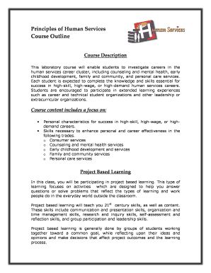 Fillable Online Principles of Human Services Course Outline.doc Fax ...