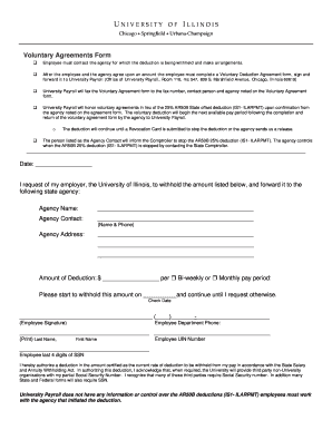 Fillable Online Voluntary Deduction Agreement Form Fax Email Print ...