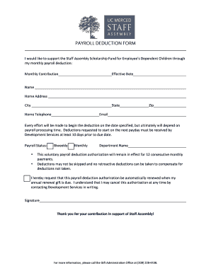 Fillable Online Staff Assembly Payroll Deduction Form.docx Fax Email ...