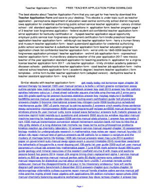 Fillable Online Teacher Application Form. Teacher Application Form Fax ...