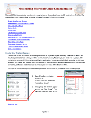 Fillable Online Maximizing Microsoft Office Communicator Fax Email ...