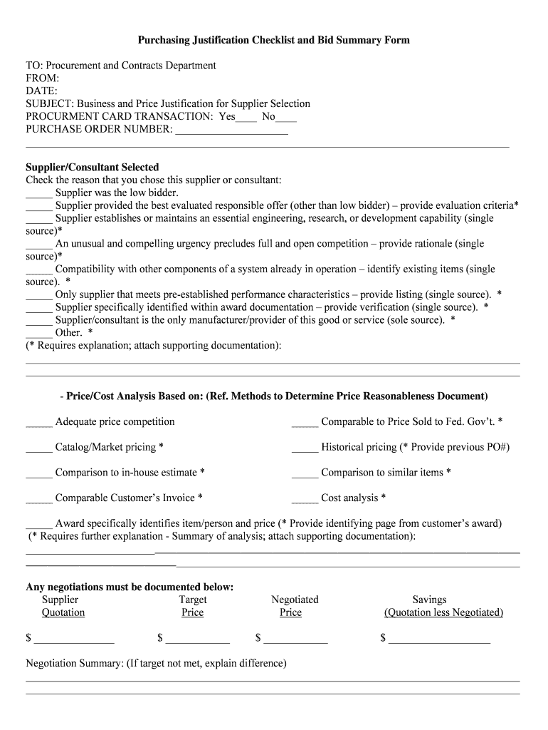 Single Source Justification Form - Fill Online, Printable, Fillable ...