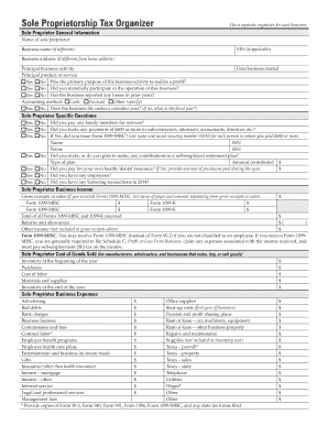 Fillable Online Sole Proprietorship Tax Organizer Fax Email Print ...