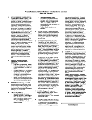 Fillable Online Portable Restroom/Unit/Trailer Rental and Collection ...