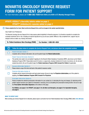 Fillable Online NOVARTIS ONCOLOGY SERVICE REQUEST FORM (CONT) Fax Email ...