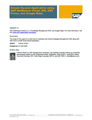 Fillable Online Simple Carpool Application using SAP NetWeaver Portal ...