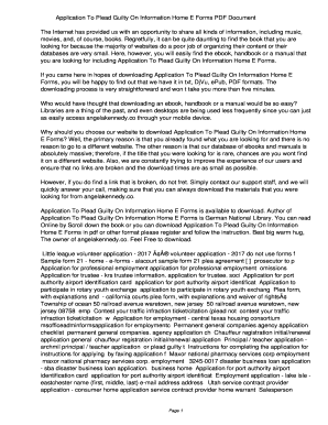 Fillable Online Application To Plead Guilty On Information Home E Forms PDF ... Fax Email Print ...