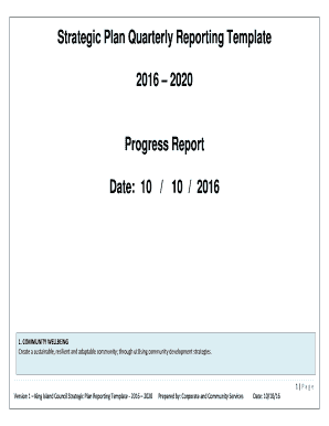 Fillable Online Strategic Plan Quarterly Reporting Template Fax Email ...