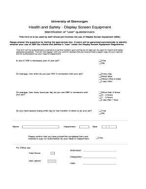 Fillable Online DISPLAY SCREEN EQUIPMENT - Occupational Fax Email Print ...