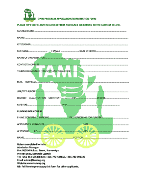 Fillable Online open program application/normination form please type ...