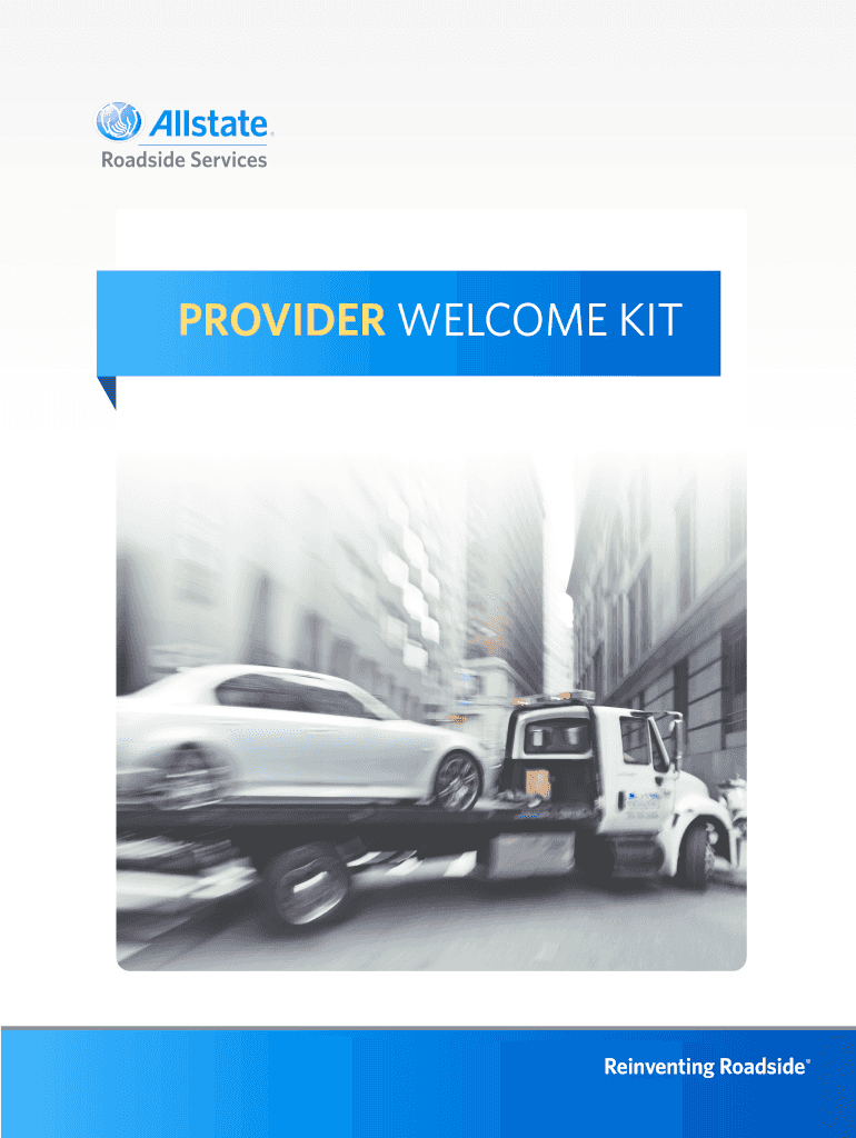 Fillable Online PROVIDER WELCOME KIT - Allstate Roadside Services ...