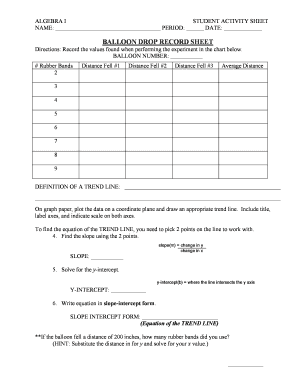 Fillable Online BALLOON DROP RECORD SHEET - Fax Email Print - pdfFiller