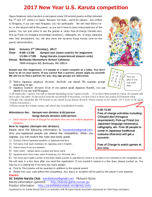 Fillable Online Karuta competition Fax Email Print - pdfFiller
