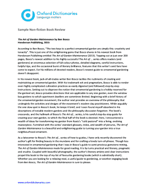 Fillable Online Sample non-fiction book review. Sample non-fiction book ...