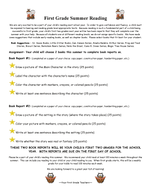 Fillable Online First Grade Summer Packet.docx Fax Email Print - pdfFiller