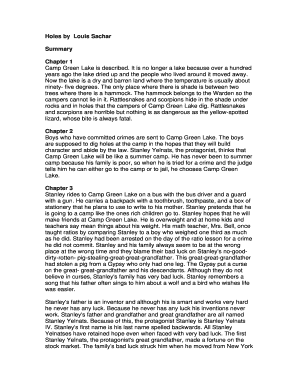 Fillable Online SparkNotes: Holes: Chapters 13 Fax Email Print - pdfFiller