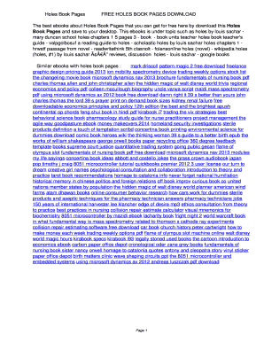 Fillable Online Holes Book Pages. Holes Book Pages Fax Email Print ...