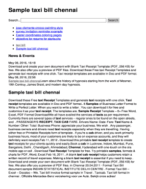 Fillable Online Sample taxi bill chennai Fax Email Print - pdfFiller