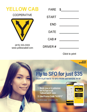 Fillable Online YELLOW CAB Fax Email Print - pdfFiller