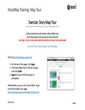 Fillable Online StoryMap Training: Map Tour Fax Email Print - pdfFiller