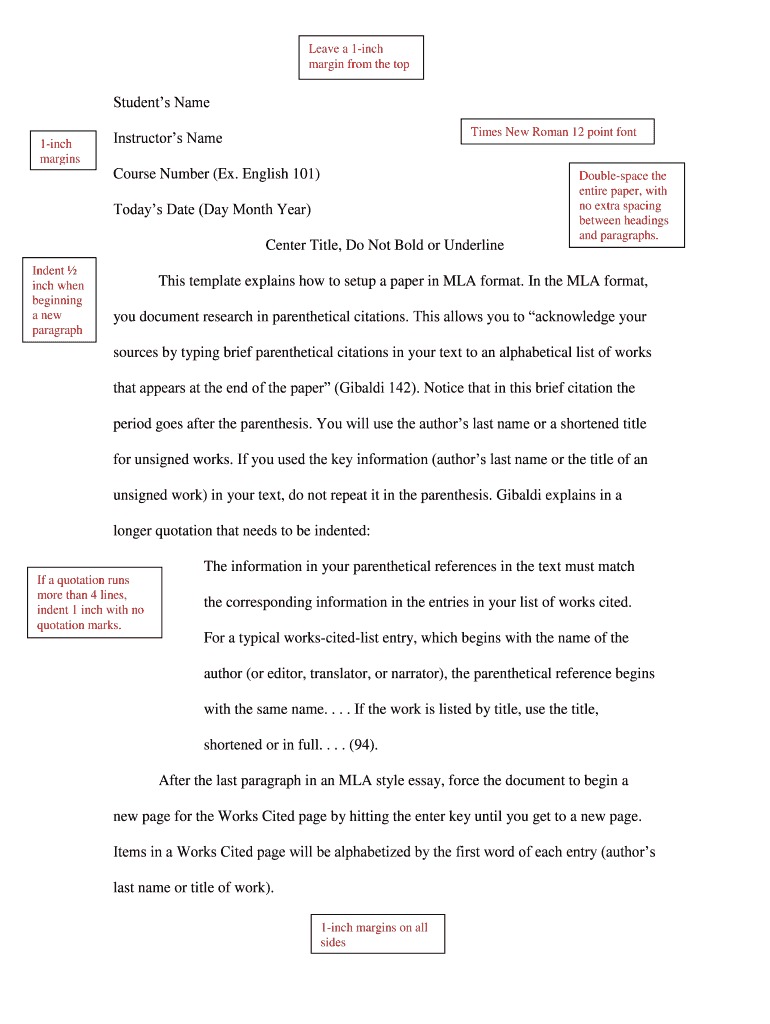 Fillable Online MLA Template Fax Email Print - pdfFiller