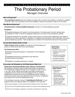 Fillable Online The Probationary Period Fax Email Print - pdfFiller