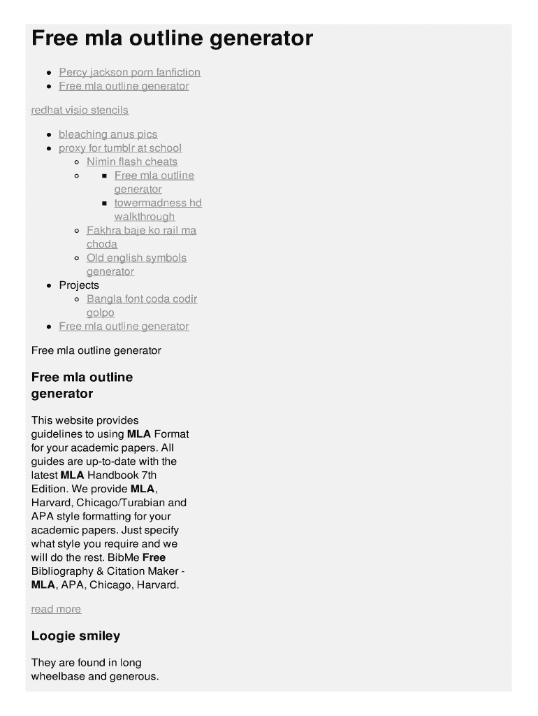 Fillable Online Free mla outline generator Fax Email Print - pdfFiller