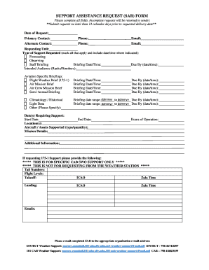 Fillable Online SUPPORT ASSISTANCE REQUEST (SAR) FORM Fax Email Print ...