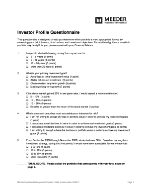 Fillable Online Investor Profile Questionnaire - Meeder Investment ...