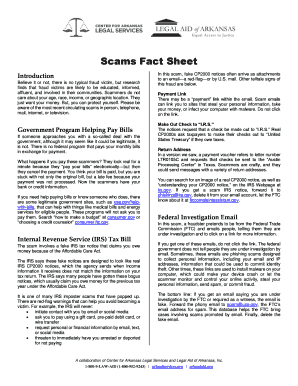 Fillable Online Scams Fact Sheet Fax Email Print - pdfFiller
