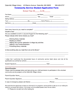 Fillable Online High School Community Service Volunteer Program - Pine ...