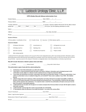 Fillable Online Patient Forms Lubbock Urology Clinic Lubbock TX Fax ...