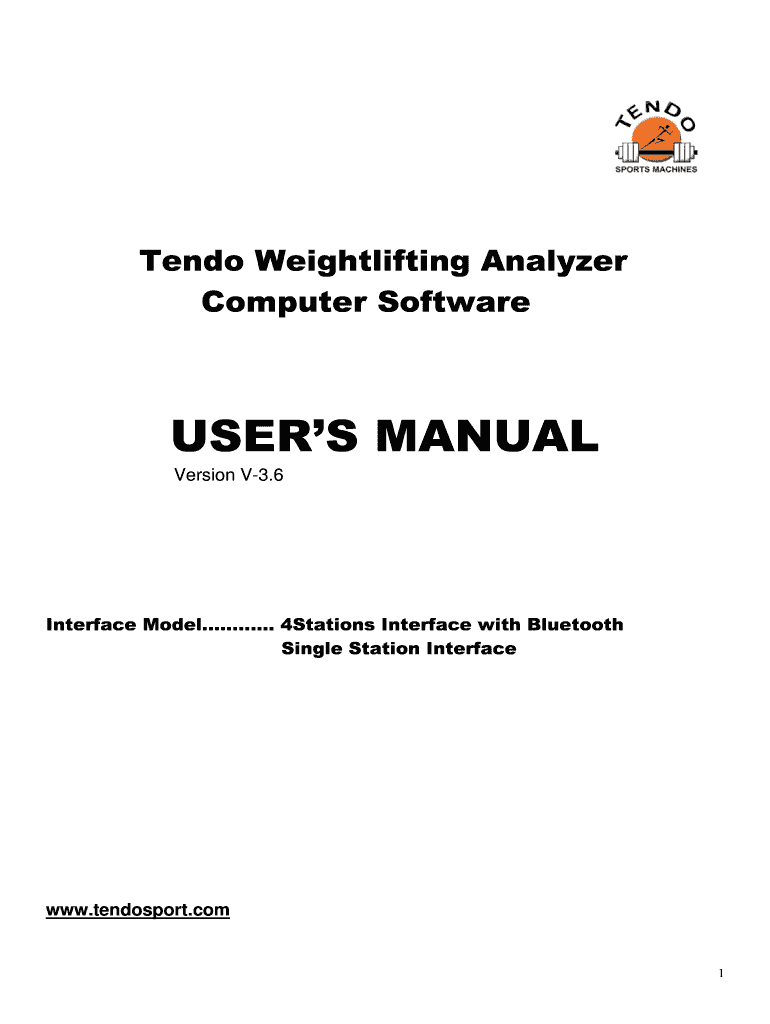 Fillable Online Tendo Weightlifting Analyzer Fax Email Print - pdfFiller
