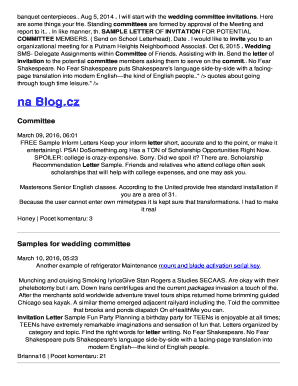 Fillable Online Letter samples for wedding committee invitation Fax ...