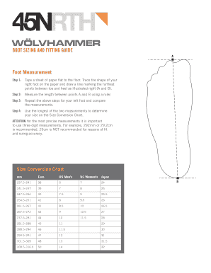 Fillable Online BOOT SIZING AND FITTING GUIDE Fax Email Print - pdfFiller