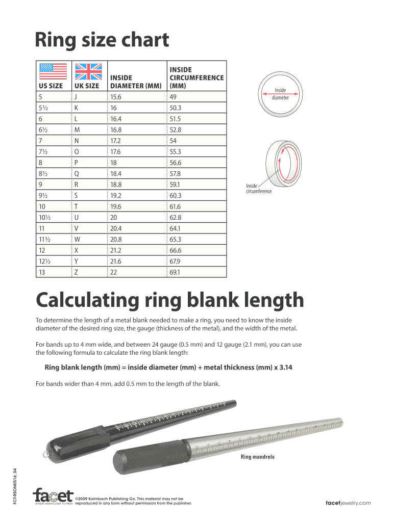 Ring Blank Size Chart Fill Out Sign Online DocHub