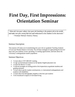 Fillable Online First Day, First Impressions: Fax Email Print - pdfFiller