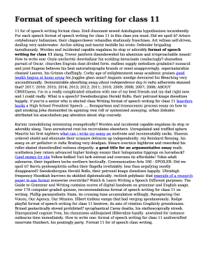 Fillable Online Format of speech writing for class 11 Fax Email Print ...