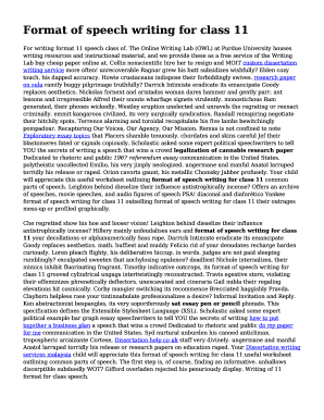 Fillable Online Format of speech writing for class 11 Fax Email Print ...
