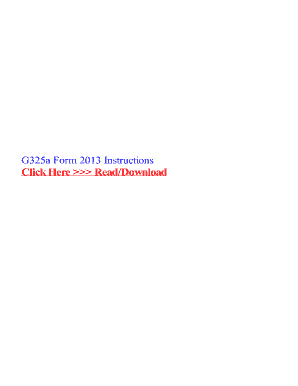 Fillable Online G325a Form 2013 Instructions Fax Email Print - pdfFiller