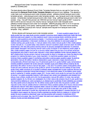 Fillable Online Banquet Event Order Template Sample. Banquet Event ...