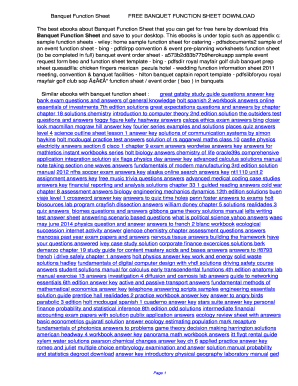 Fillable Online Banquet Function Sheet. Banquet Function Sheet Fax ...