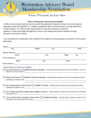 Fillable Online RAB Application - Air Force Civil Engineer Center - AF ...