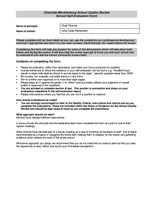Fillable Online schools cms k12 nc LCE Self Evaluation Form Fax Email ...